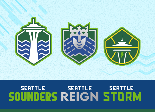 More Seattle Sounders and Reign Concepts (2025 necktape logo edit & kit ...